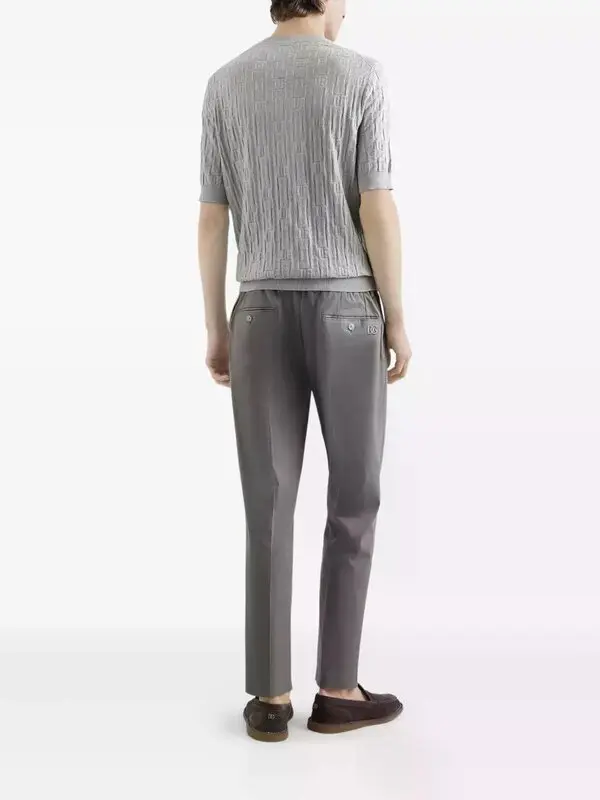 Dolce & Gabbana Textured-knit Short-sleeve T-shirt