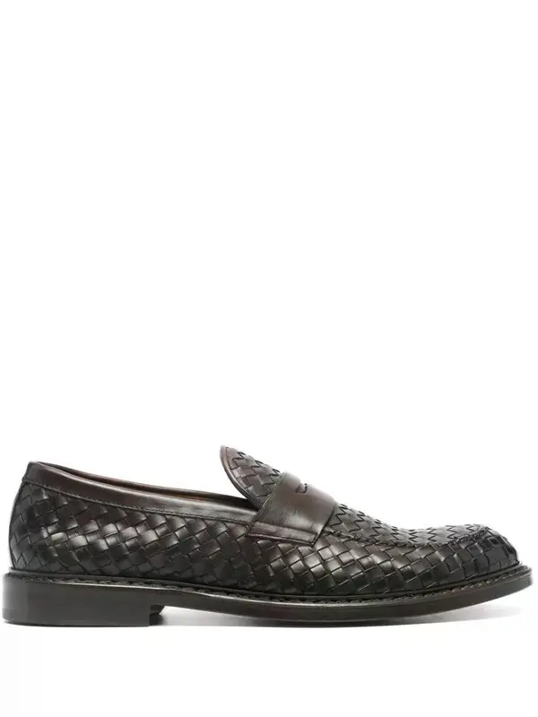 DOUCAL'S Interwoven Leather Loafers