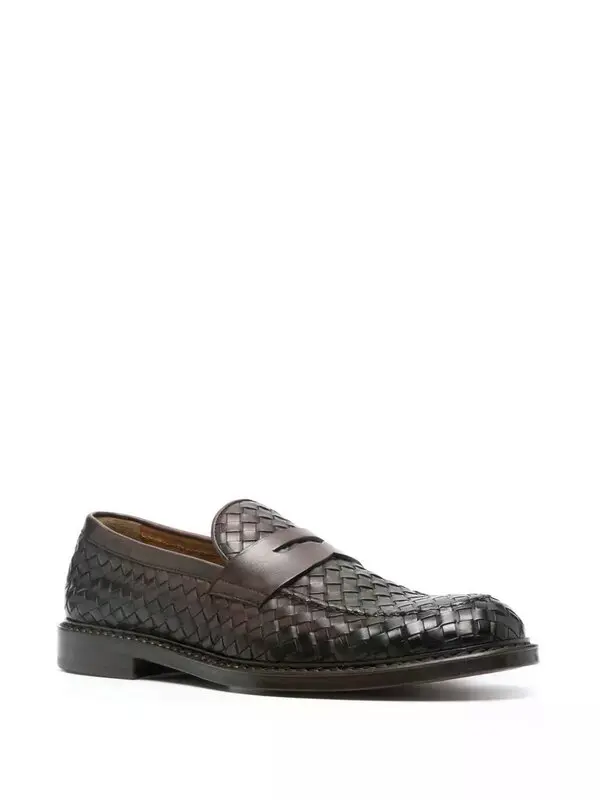 DOUCAL'S Interwoven Leather Loafers