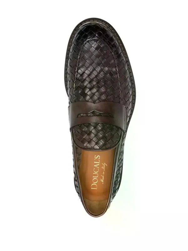 DOUCAL'S Interwoven Leather Loafers