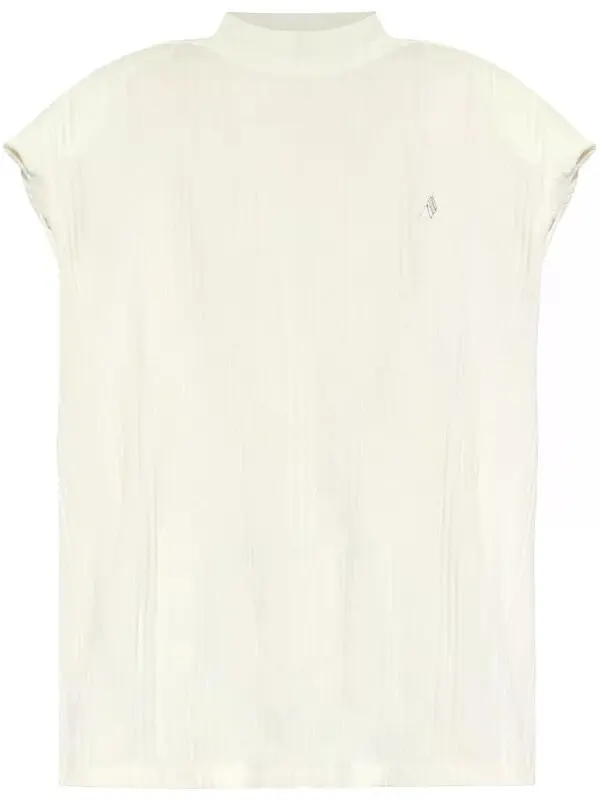 Attico Logo-raised Ribbed Top - White