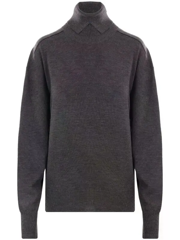 Burberry Wool Roll Neck Jumper - Grey