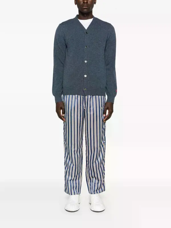 Play Comme Des Garcon Heart-patch Wool Cardigan