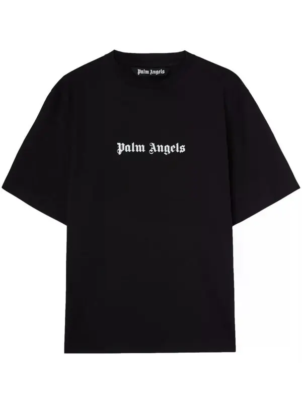 Palm Angels Printed Cotton T-shirt - Black