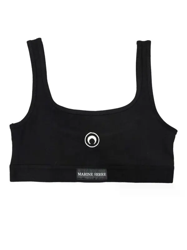 MARINE SERRE Crescent Moon-embroidered Bra