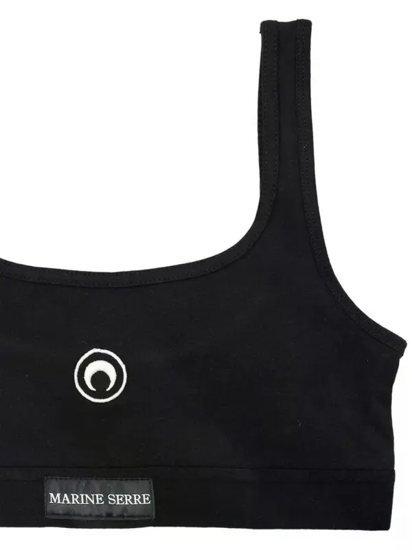 MARINE SERRE Crescent Moon-embroidered Bra