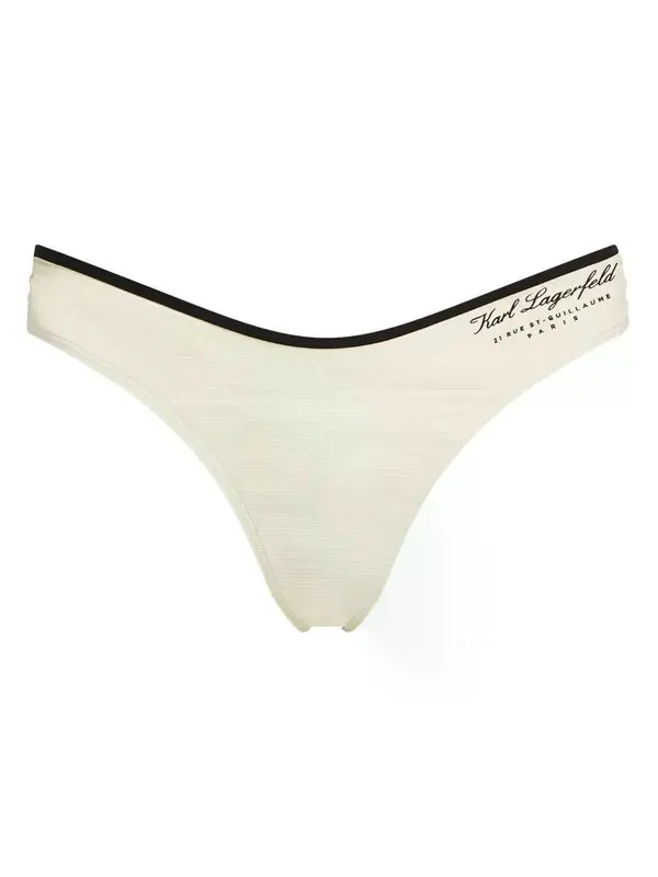 Karl Lagerfeld Hotel Karl Bikini Bottoms - White