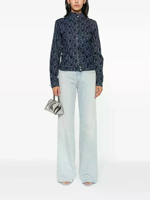 LUDOVIC DE SAINT SERNIN Monogram-print Denim Jacket