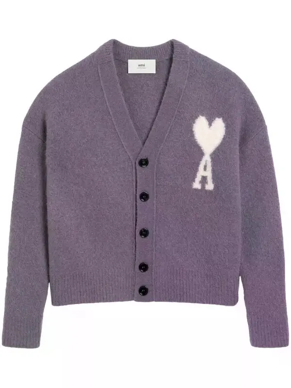 AMI Paris De Coeur V-neck Cardigan