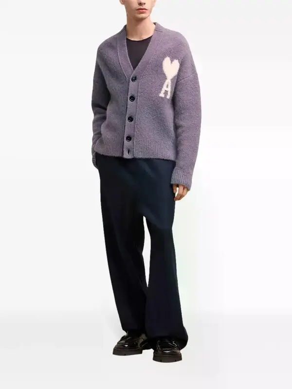 AMI Paris De Coeur V-neck Cardigan