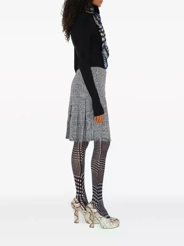 Burberry Plaid Fringed Miniskirt