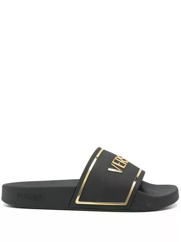 Versace Logo Embossed Slides