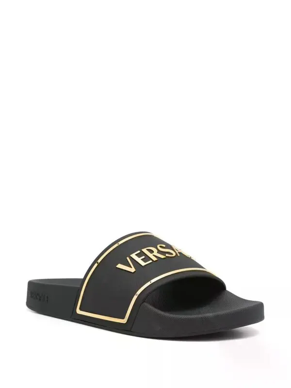 Versace Logo Embossed Slides