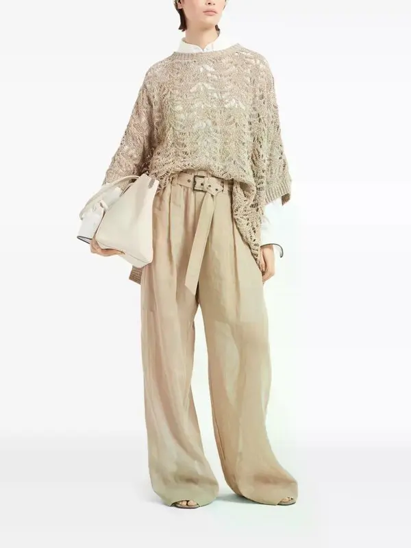 Brunello Cucinelli Foliage Lace Poncho