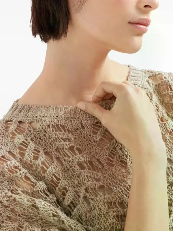 Brunello Cucinelli Foliage Lace Poncho