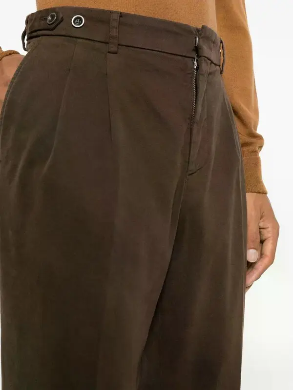 Peserico Waist-tab Cotton Trousers