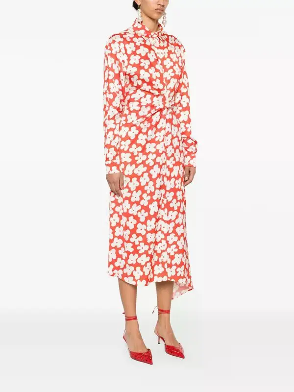 MSGM Floral-print Midi Dress