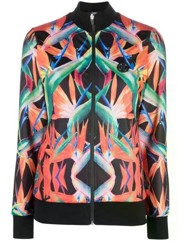 PLEIN SPORT Floral-print Panelled Tracksuit - Black