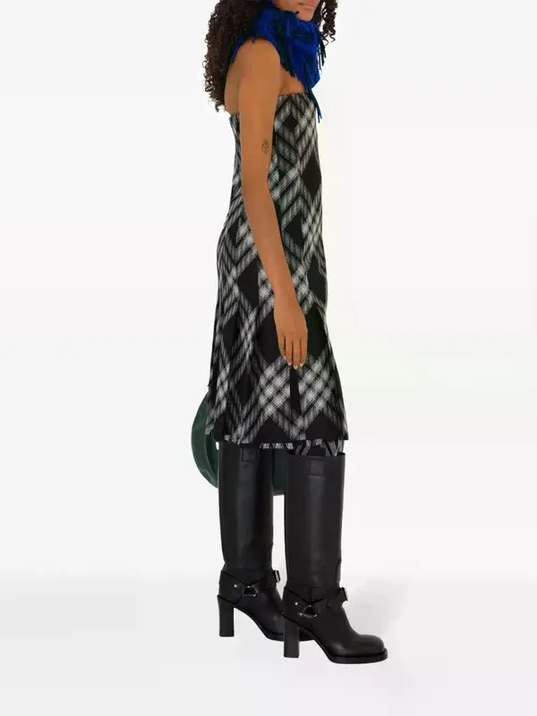 Burberry Checked Wool Wrap Minidress