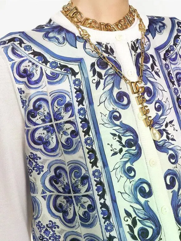 Dolce & Gabbana Majolica-print Silk Cardigan