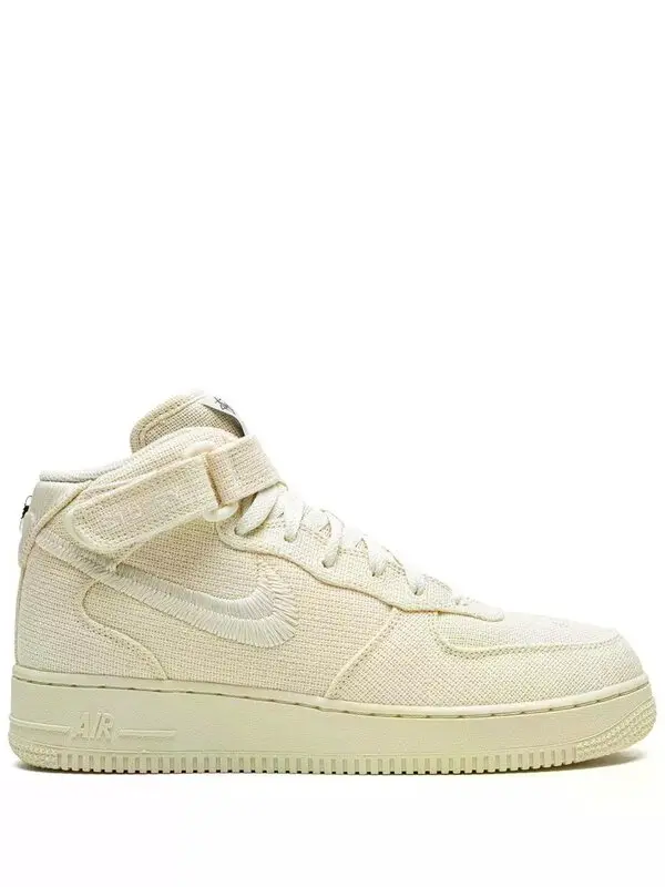 Nike X Stussy Air Force 1 Mid 'fossil' Sneakers
