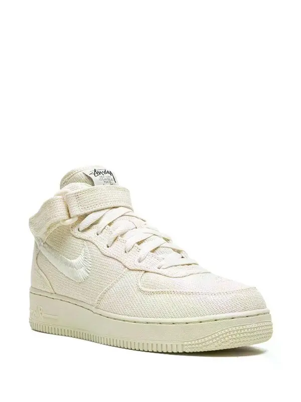 Nike X Stussy Air Force 1 Mid 'fossil' Sneakers