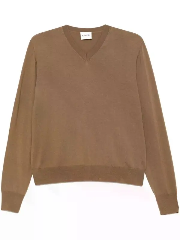 Khaite V-neck Long Sleeve Sweater