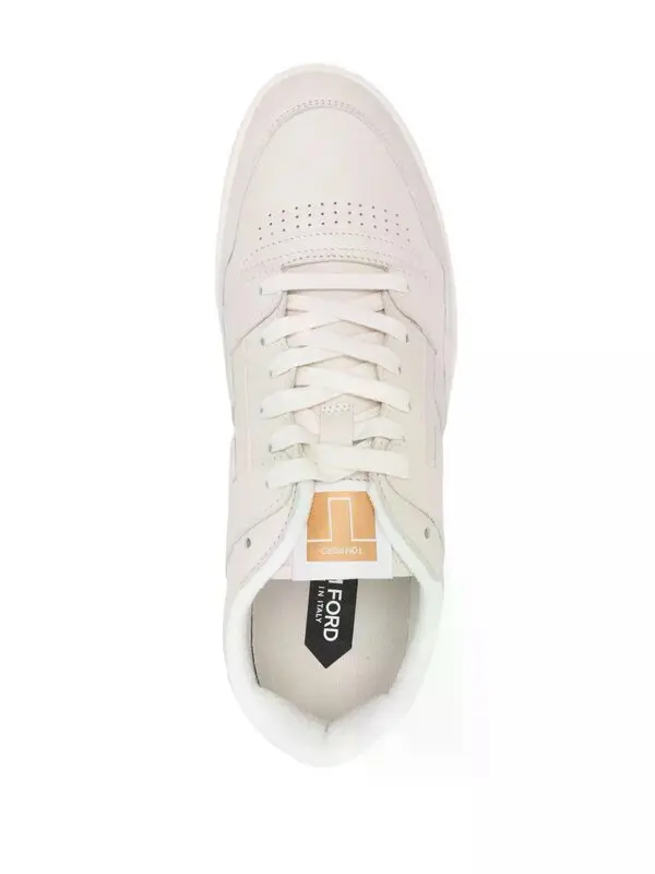 TOM FORD Logo-debossed Leather Sneakers - White