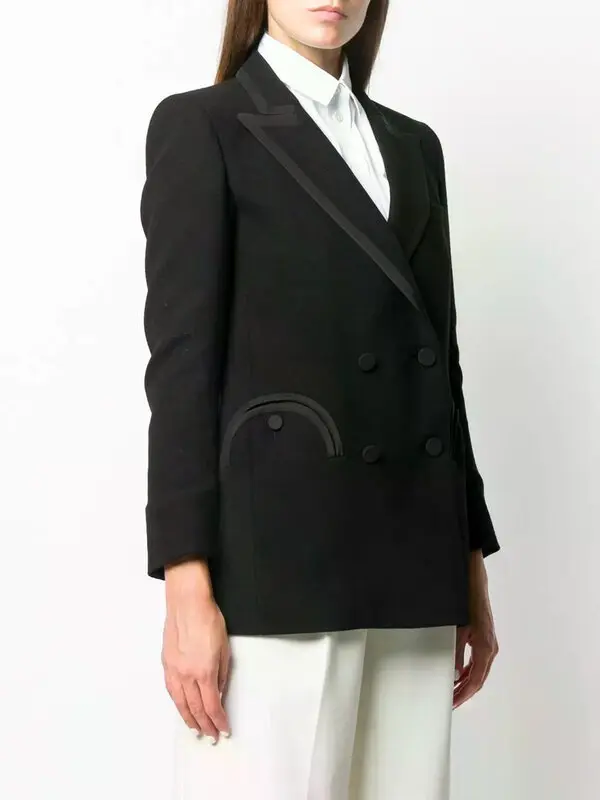 BLAZÉ MILANO Double-breasted Silk Blazer - Black