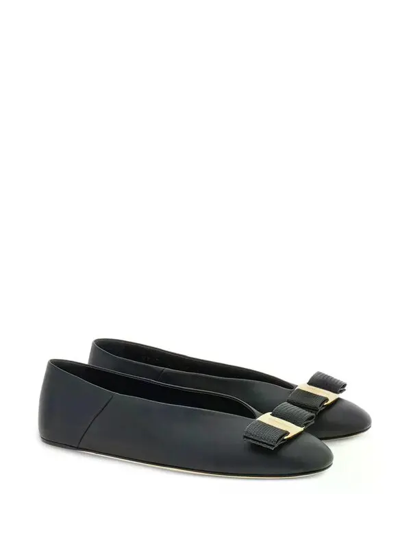 FERRAGAMO Vara Leather Ballerina Shoes