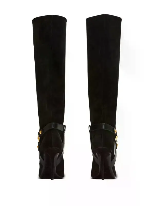 Balmain Eva 95mm Suede Biker Boots