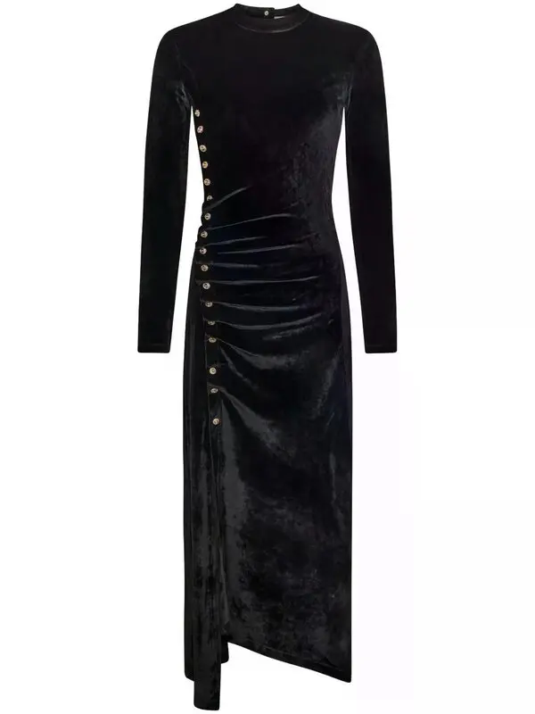 Rabanne Draped Velvet Maxi Dress