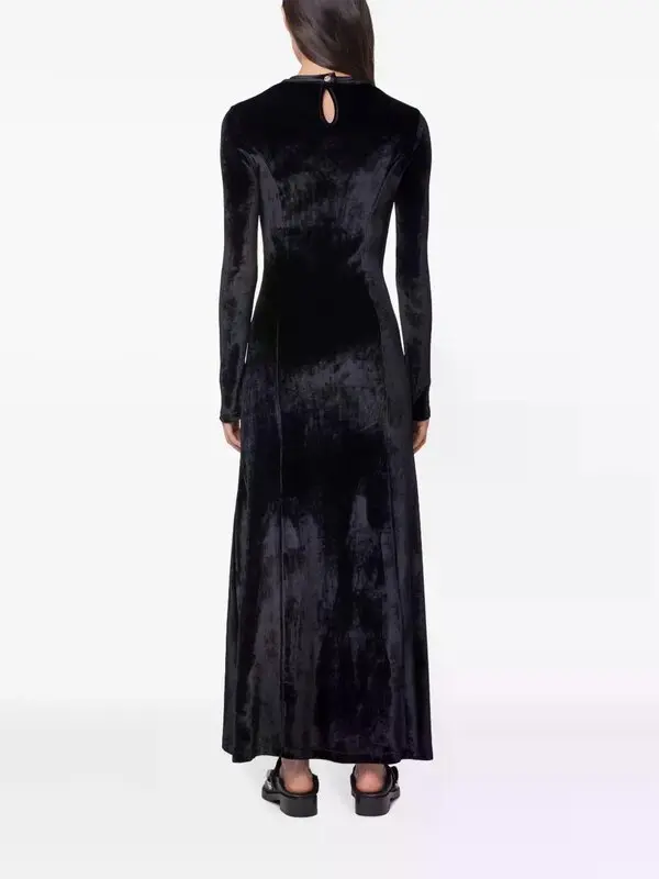 Rabanne Draped Velvet Maxi Dress