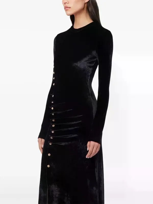 Rabanne Draped Velvet Maxi Dress