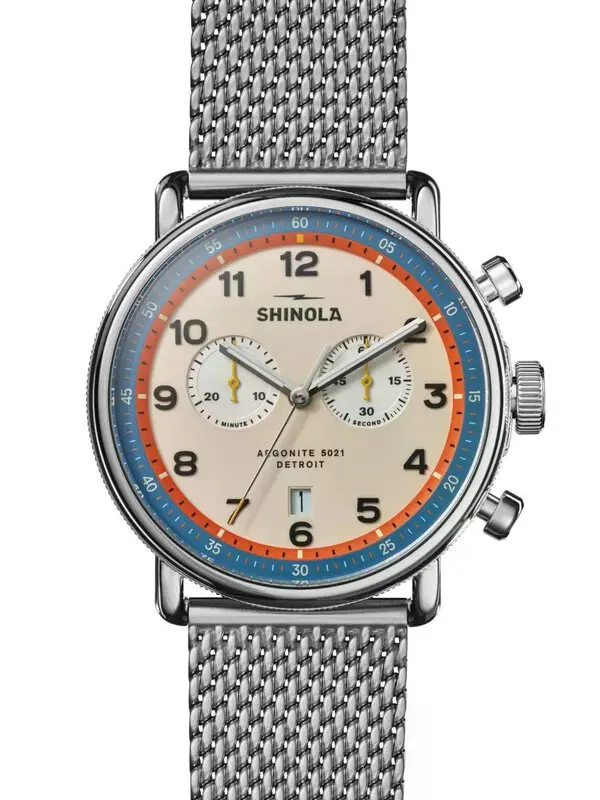 Shinola The Canfield Chrono 43mm Stainless Steel Chronograph Watch - Neutrals