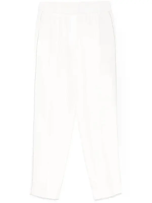Peserico Beaded Trim-detail Trousers - White