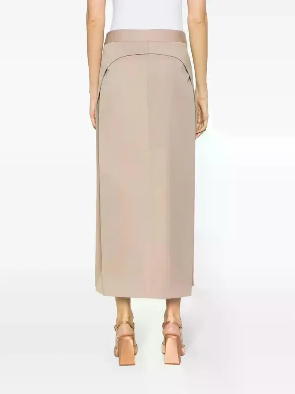 Attico Panelled Twill Midi Skirt