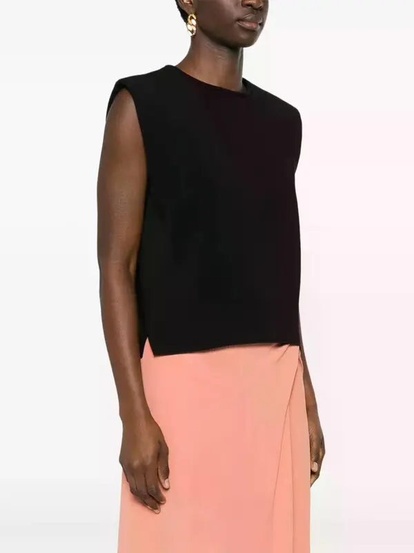 FORTE_FORTE Crepe Cropped Blouse