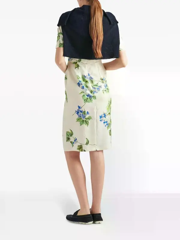 Prada Floral-print Twill Dress