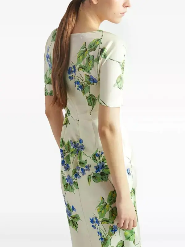 Prada Floral-print Twill Dress