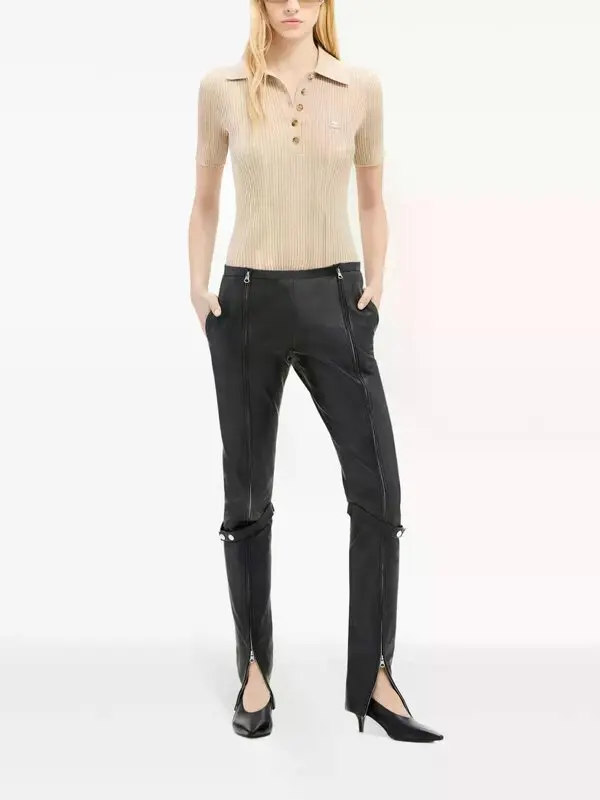 COURREGES Iconic Ribbed-knit Polo Shirt