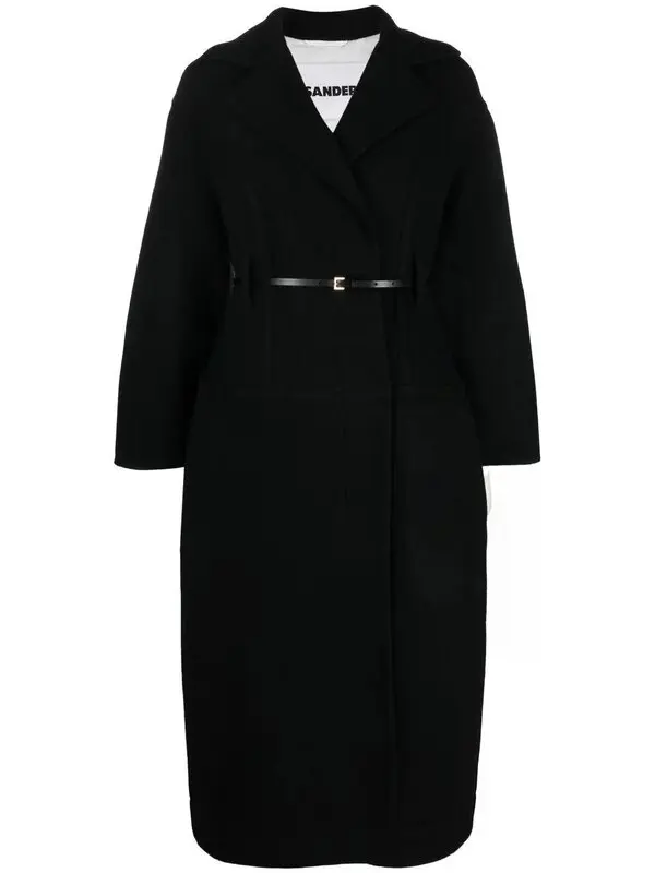 JIL SANDER Belted Virgin Wool Coat