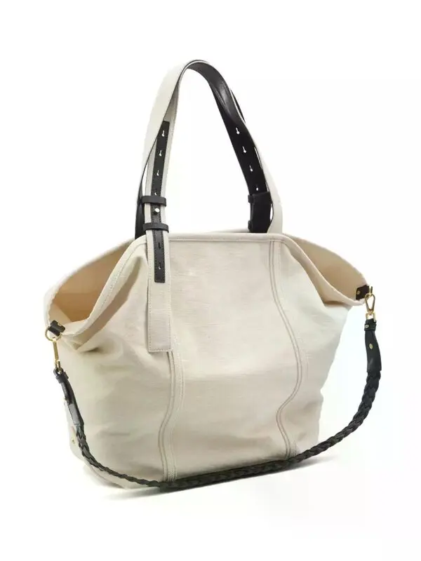 GOLDEN GOOSE Logo Shopping Bag - Neutrals