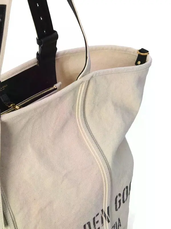 GOLDEN GOOSE Logo Shopping Bag - Neutrals