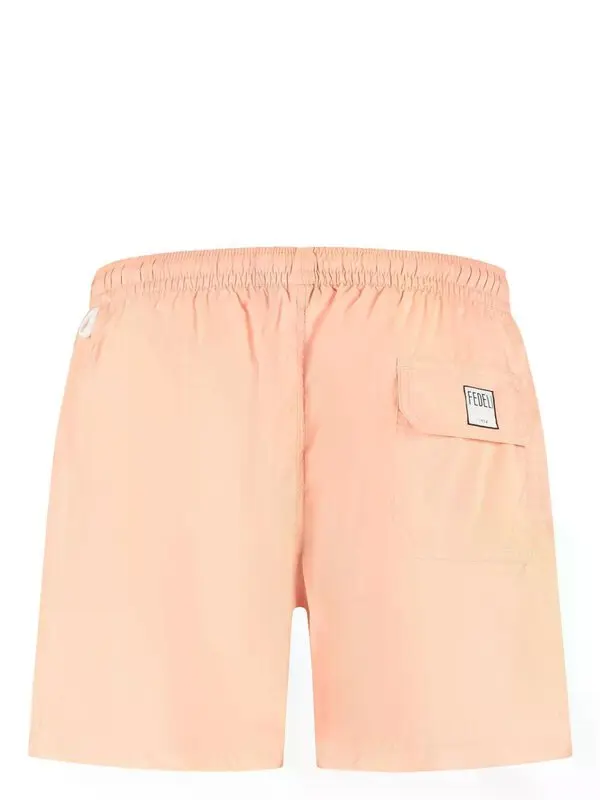 Fedeli Logo-patch Swim Shorts - Orange