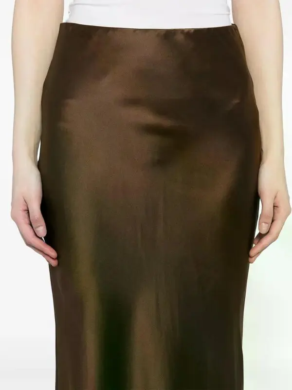 FRAME Silk Skirt - Brown