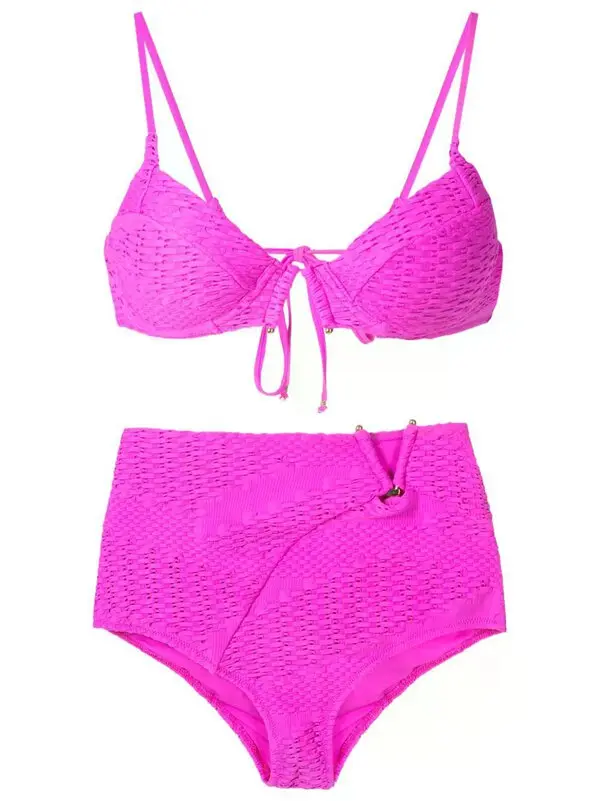 AMIR SLAMA Woven Cut-out Bikini Set - Pink