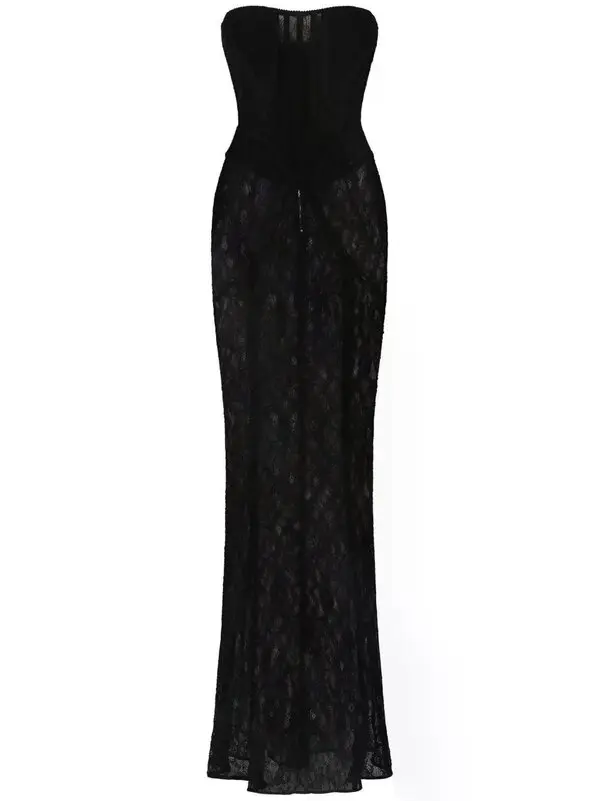 Dolce & Gabbana X Kim Semi-sheer Corset Gown - Black