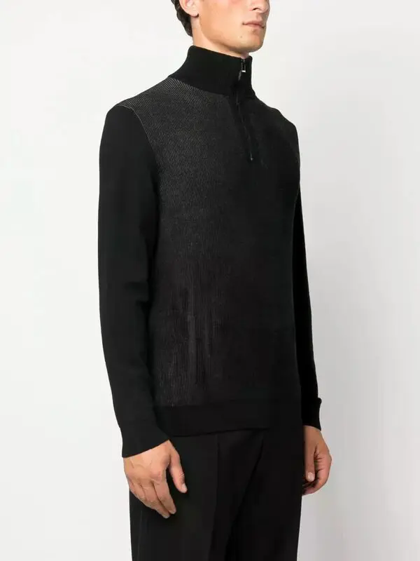 BOSS Ribbed Half-zip Jumper