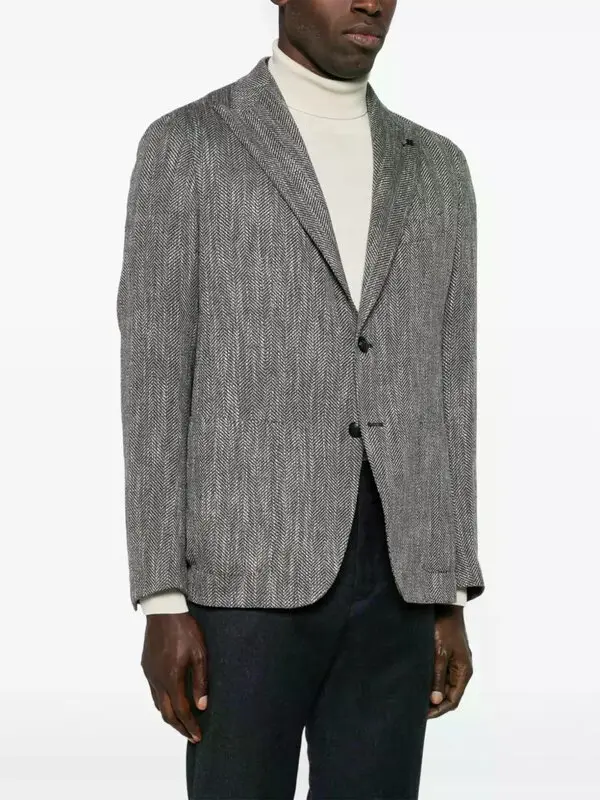Tagliatore Brooch-detail Blazer - Black
